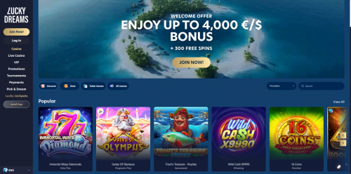 Get Your 100 Free Spins - Lucky Dreams Casino